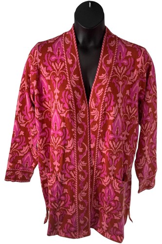 Isaac Mizrahi Live! Open Front Jacquard Cardigan Apple Spice | eBay
