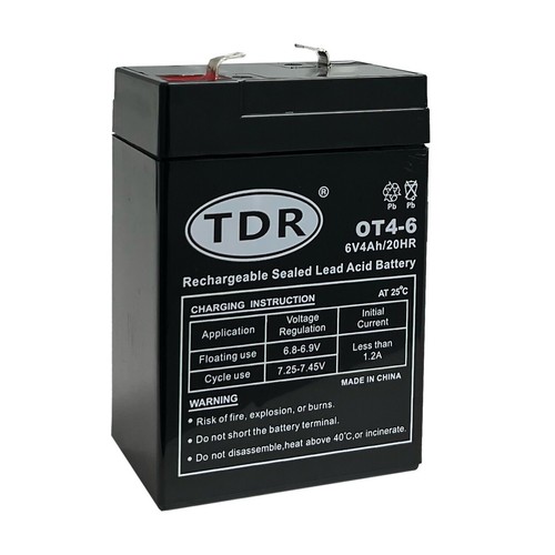 TDR TDR OT4-6 6V 4Ah SLA Deep Cycle Battery for Backup & Main Power ...