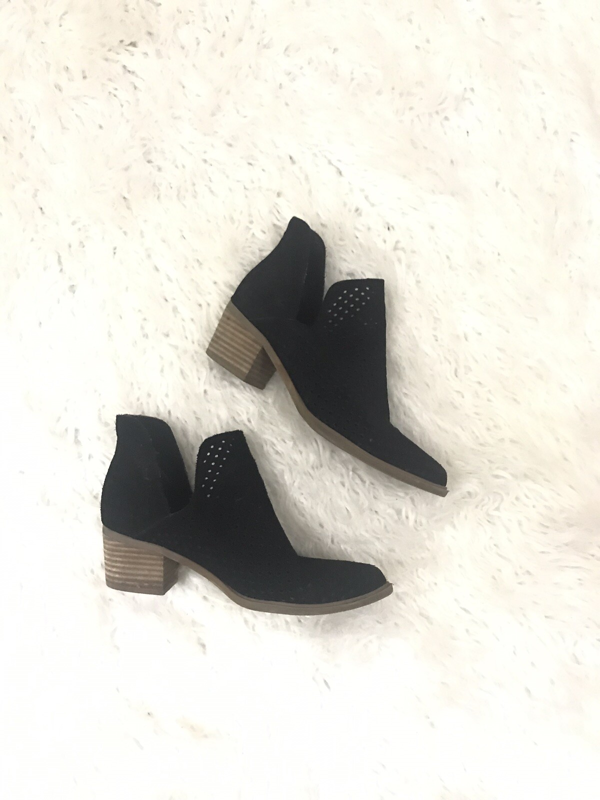 Steven by Steve Madden Danese Perforated Suede Bootie, Black Size 8 | eBay