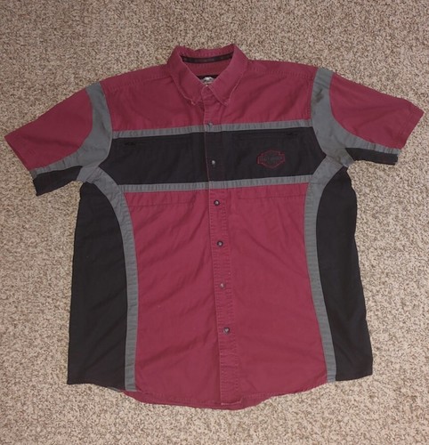 Harley Davidson Mens Sz XL Embroidered Garage Mechanic Work Motorcycle ...