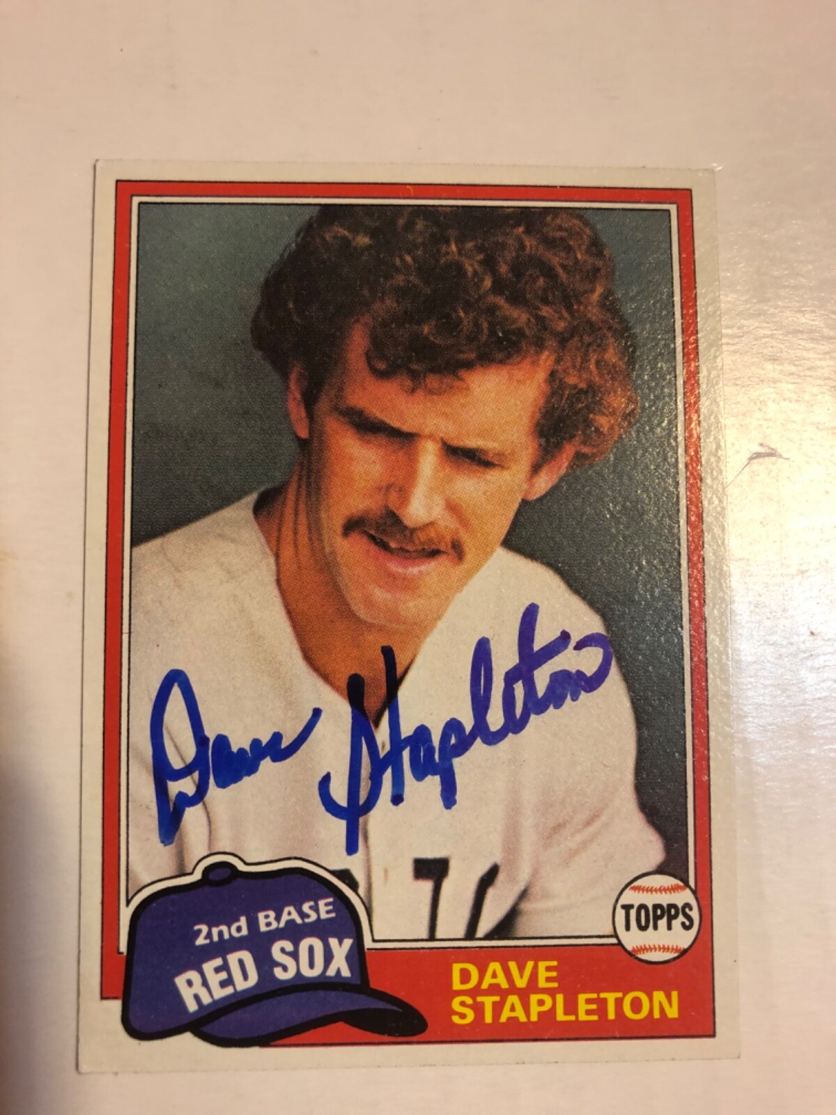 Boston Red Sox DAVE STAPLETON Signed Card | eBay