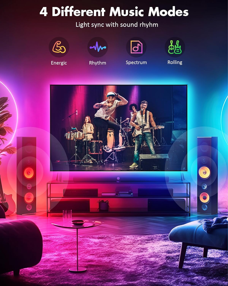 LED Lights for TV 44-70 Inch, 16.4FT RGB Monitor Backlight for Gaming ...