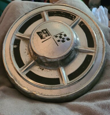 Vintage Chevy Hubcap, Checkered Flag Design | eBay