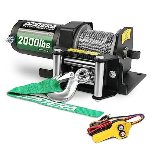 2000lb Winch for ATV, with Steel Cable,ATV Winch with Wired 2000LB ...
