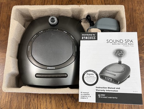 Homedics Sound Spa Alarm Clock Nature Sounds Time Radio SS-4510B Boxed ...