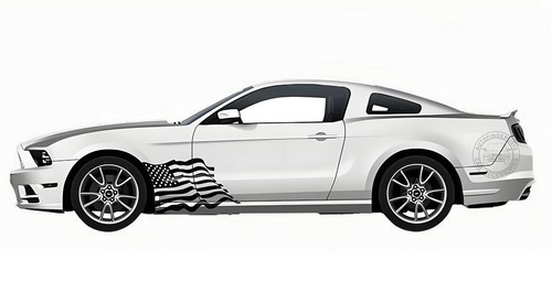 Graphics American Flag Stripe Sticker For Ford Mustang Side Door Vinyl ...