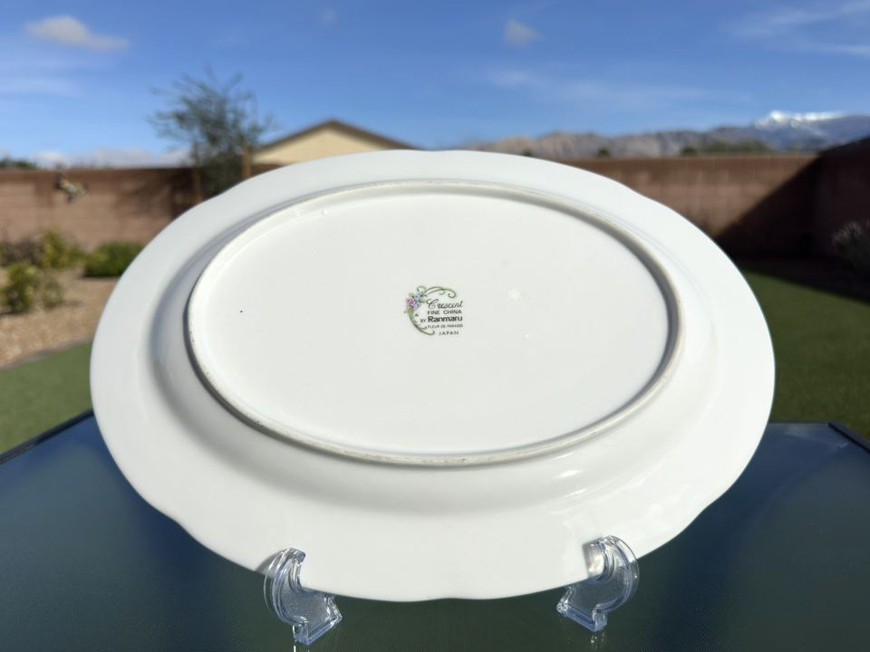 Crescent Fine China by RANMARU Serving Platter Plate Fleur de Paradis ...