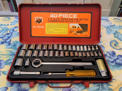Vtg Buffalo 40 Piece 1/4 3/8 #230240 Drive Sae & Metric Combination ...