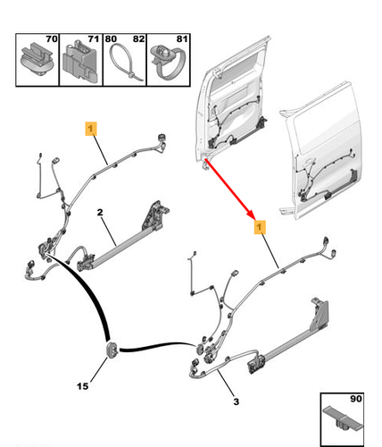 Câblage de porte arrière CITRO N JUMPY MK3 9816583880 Neuf et d'origine ...