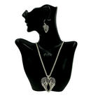 Crystal Angel Wings Pendant Necklace and Earrings Set White Gold | eBay