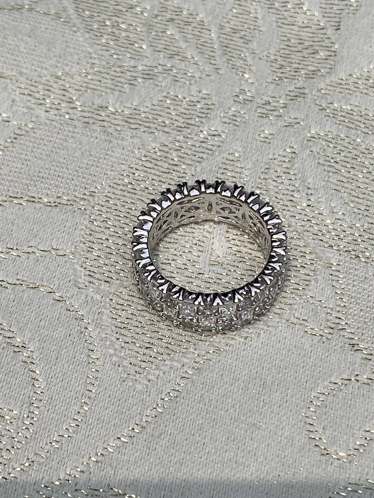 TYCOON Sterling 5.78ct Rectangle & Round Simulated Diamond Eternity ...