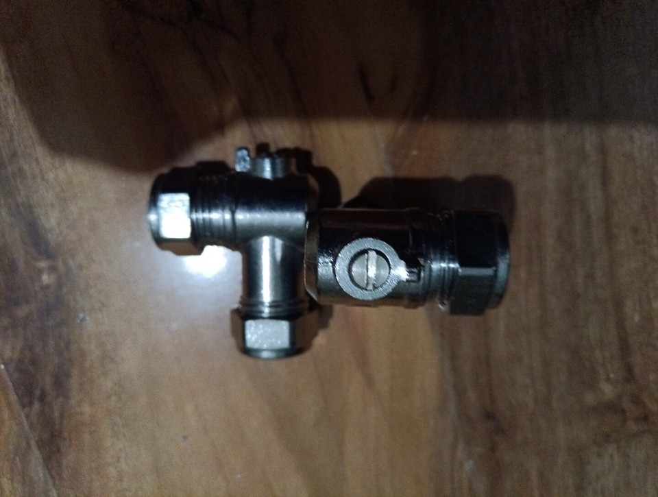 15MM Angled Compression Elbow Isolation Isolating Valve Chrome wras ...