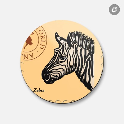 Zebra Post Stamp Animal | 4'' X 4'' Round Decorative Magnet | eBay