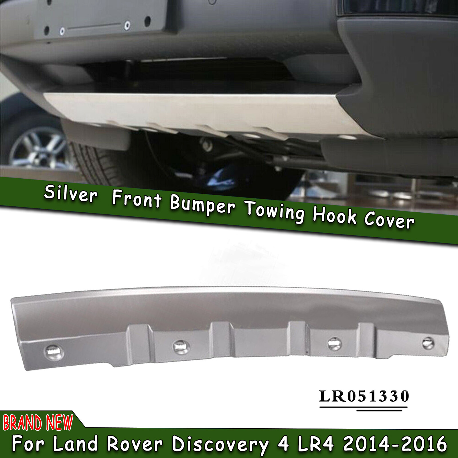 Front Bumper Tow Eye Cover Silver for LR051330 Land Rover Discovery 4 ...