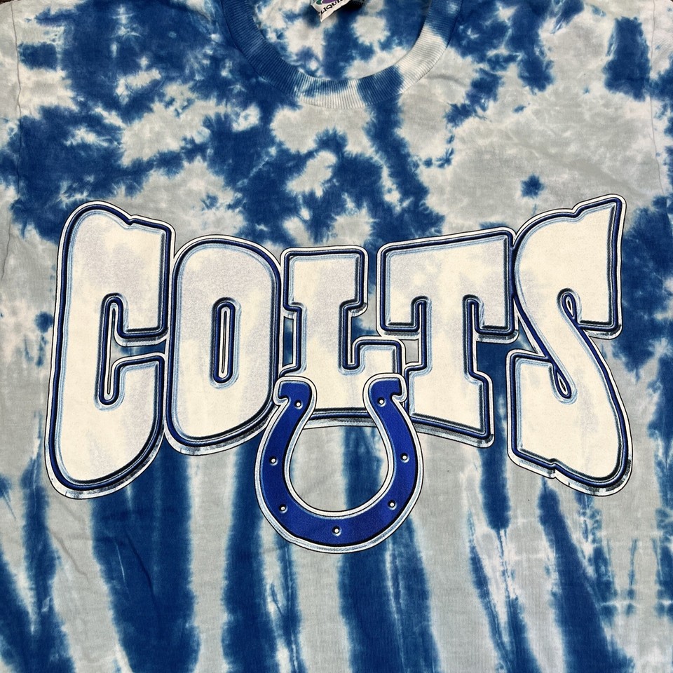 Vintage Liquid Blue Indianapolis Colts Graphic Tshirt Blue White Tie ...
