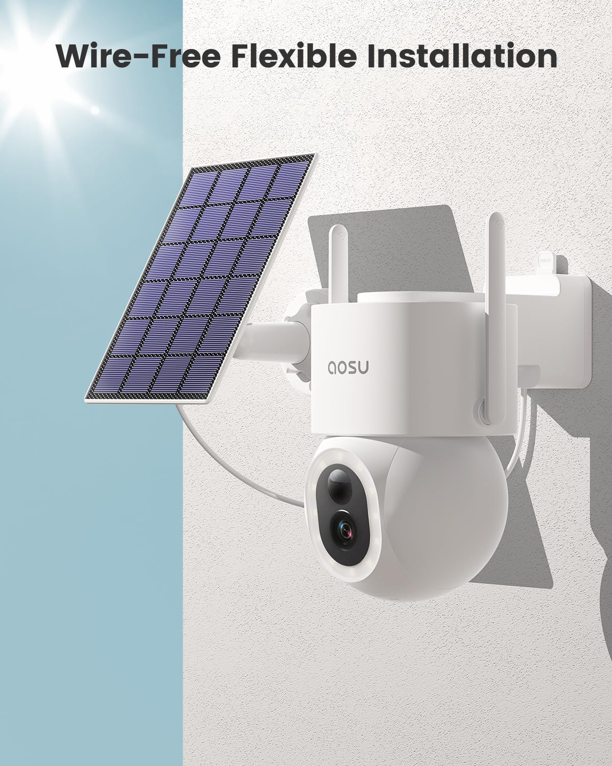 Outdoor Security Camera 5MP 3K, Solar Security Camera Outdoor Wireless ...