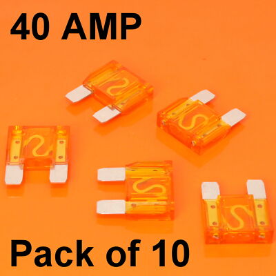 High Quality 10 x 40 Amp Maxi Blade Fuse Orange 40A Car Van Bike Large ...