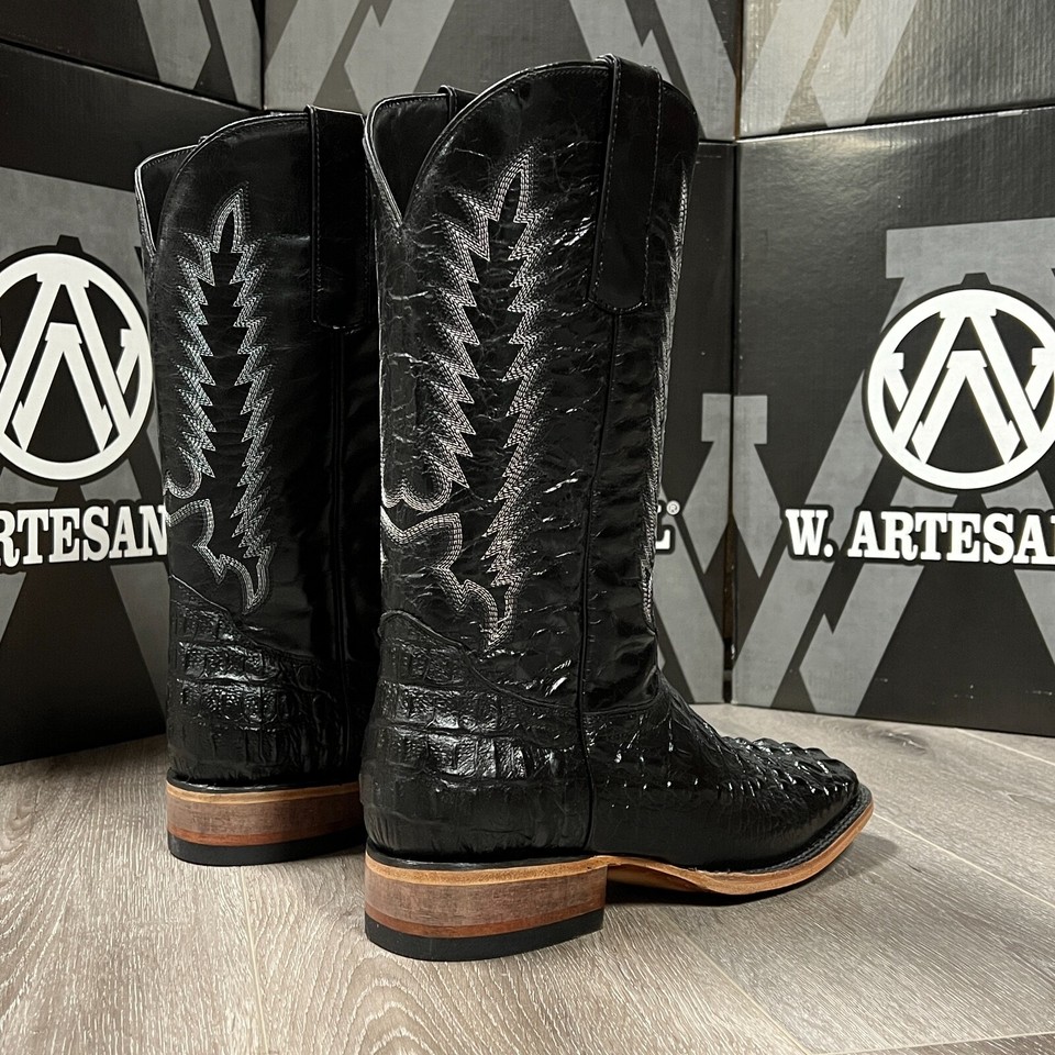 MEN'S RODEO COWBOY ALLIGATOR PRINT WESTERN SQUARE TOE BOOTS MEXICO ...