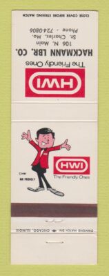 Matchbook Cover - HWI Hackmann Lumber St Charles MO | eBay
