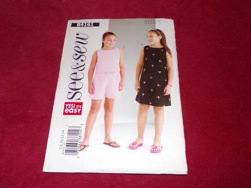 🌺 BUTTERICK #B4161 - GIRLS PULLOVER SUMMER DRESS - TOP & SHORTS PATTERN ...