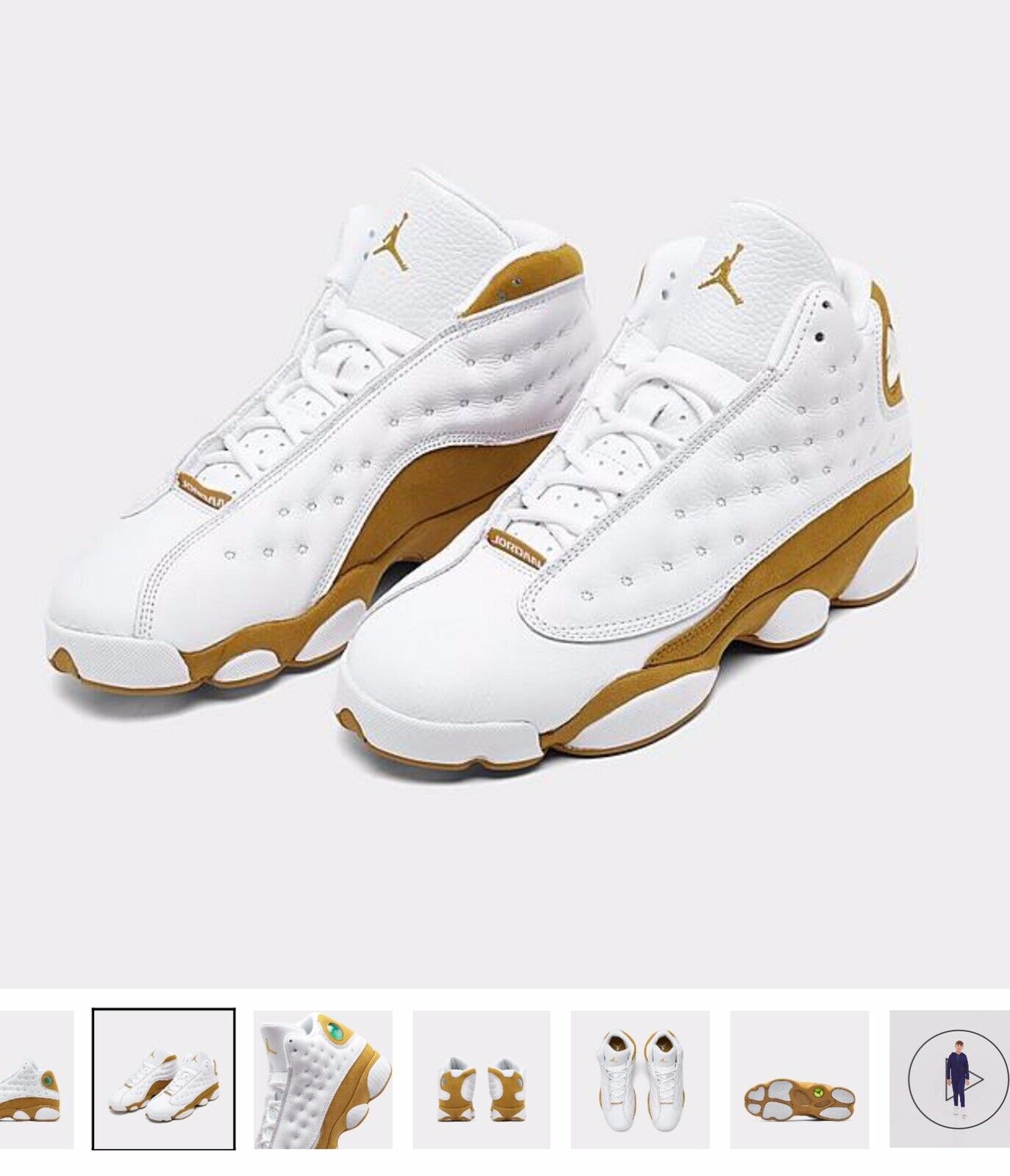Big Kids' Air Jordan Retro 13 Basketball Shoes White/Wheat DJ3003 171 ...