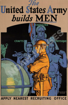 The United States Army builds MEN vintage WW poster 16x24 | eBay
