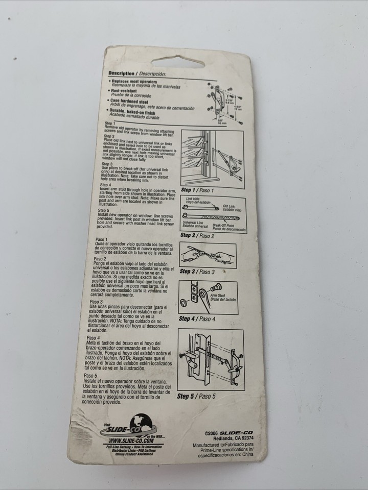 SLIDE CO. Jalousie Window Replacement Operator Gray #171398 | eBay
