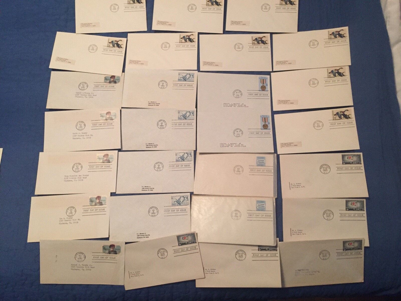 28 FDC LOOK UA. MISC MIXTURE Red Cross Ducks Consumer Ed Desert Storm ...