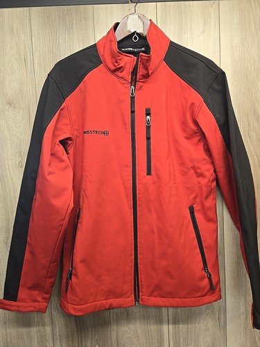 SWISS TECH Mens Soft Shell Jacket Full Zip Black Lined Modern Outdoors ...