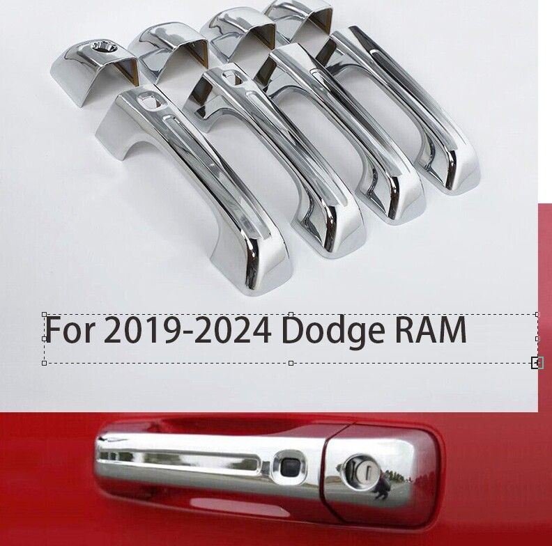 For 2019-2024 Dodge RAM 1500 ABS Chrome Exterior Door Handle Decor ...
