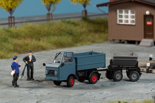 Multicar M22 high-board tipper with tipper trailer OO/HO Gauge Auhagen ...