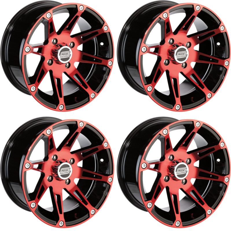 4 ATV/UTV Wheels Set 14in Moose 387X Red 4/156 4+3 POL | eBay