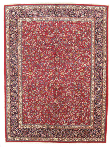 Semi-Antique Ma'shad | 9'8" x 13'0" Traditional Hand-Knotted Wool Rug ...