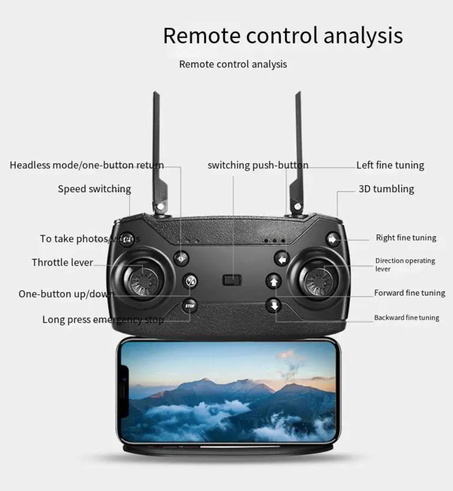 E88 Folding Drone 4K Dual Camera High-Definition Aerial Photography UAV ...