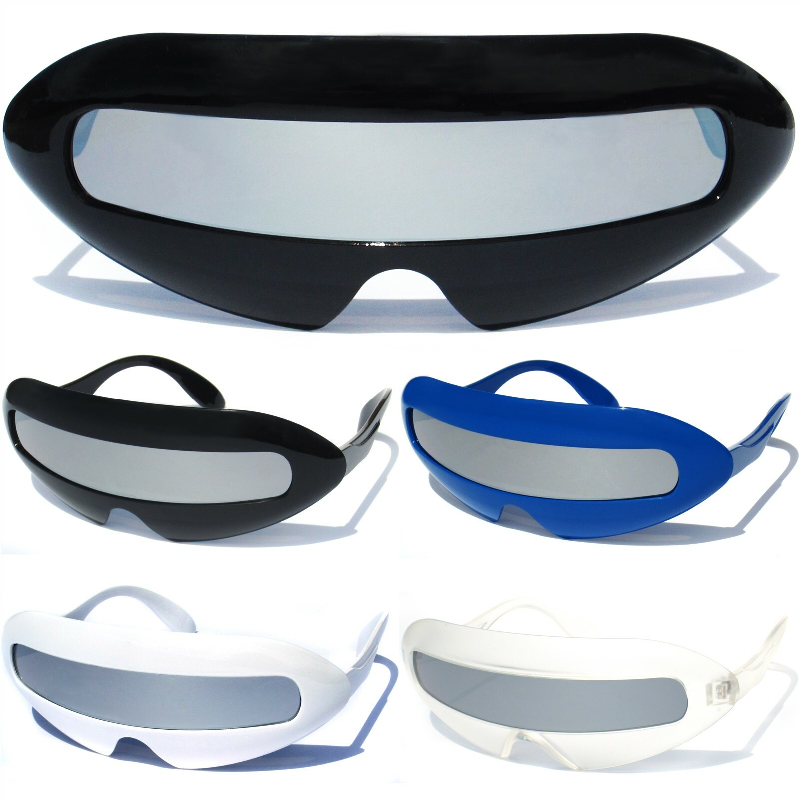 CYCLOPS SUNGLASSES Robot Alien Future Space Mirror Lens Shield Modern ...