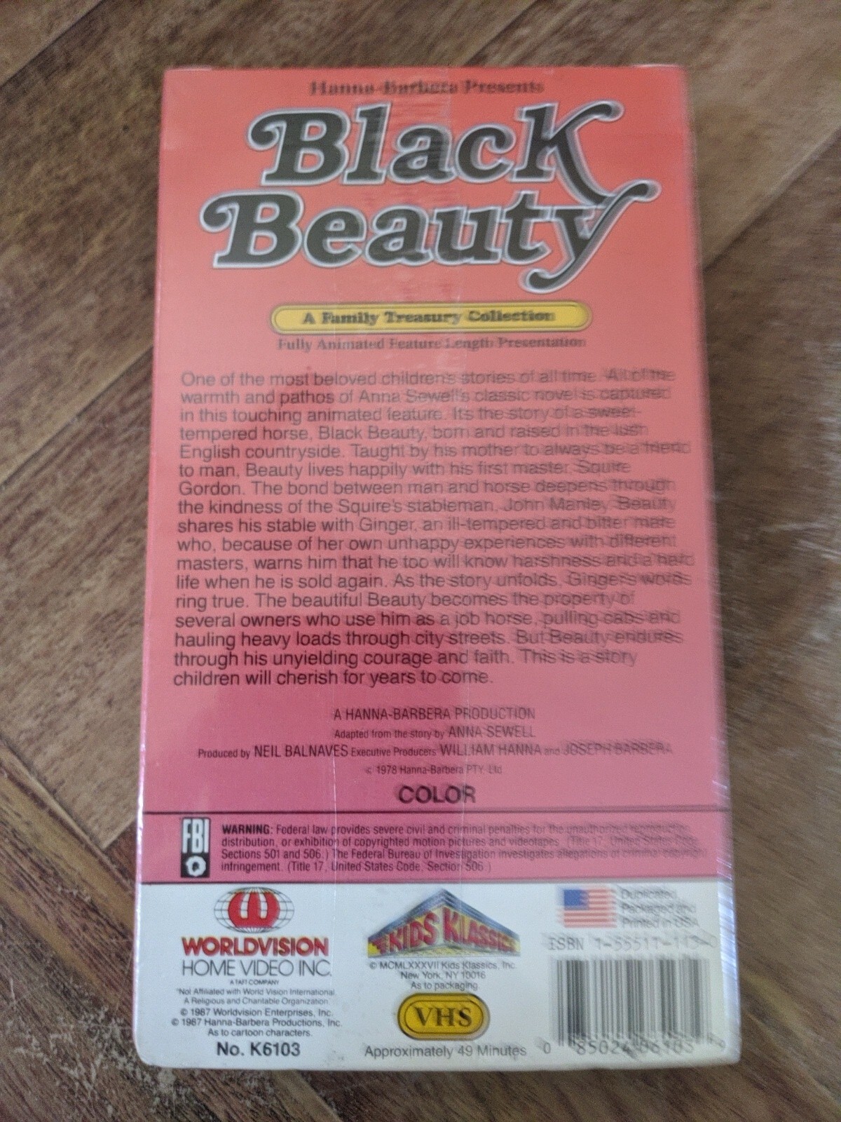 BLACK BEAUTY 1978 Animated Hanna Barbera VHS Video Tape 1987 Anna ...