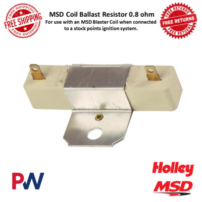 MSD Ignition Coil Ballast Resistor - 0.8 OHM- Stock Points Ignition ...