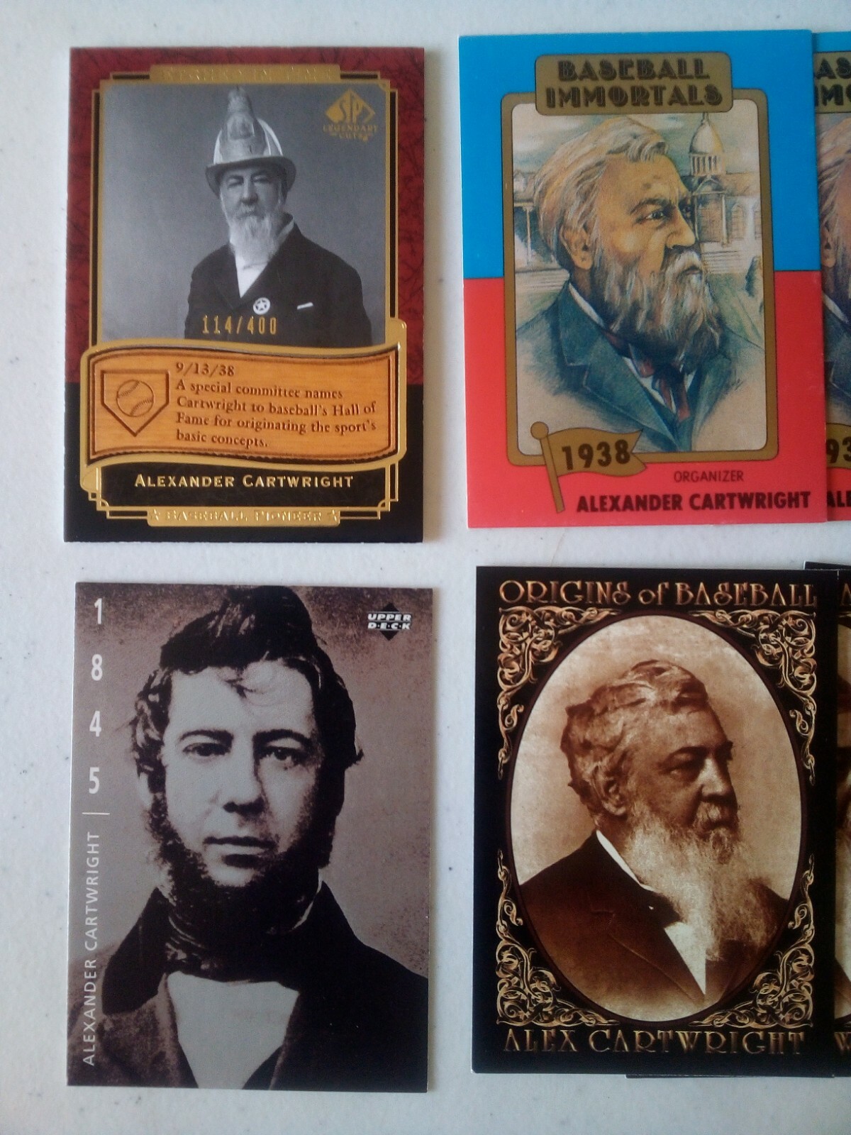 ALEXANDER CARTWRIGHT 9 card lot,baseball organizer HOF see photos w/ SP ...