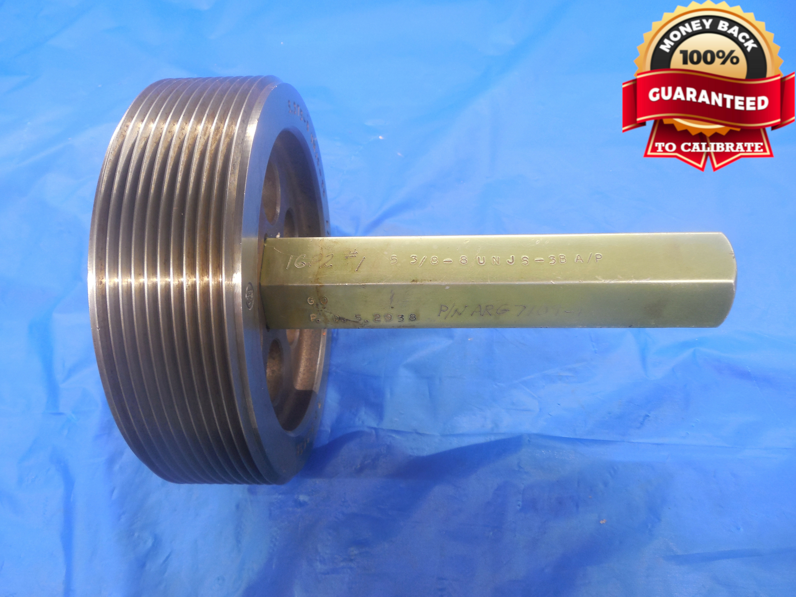 BUDGET 5 3/8 8 UNJS 3B THREAD PLUG GAGE 5.375 GO ONLY P.D. = 5.2938 ...