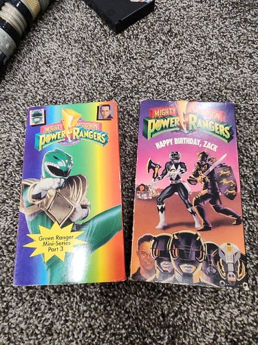 2 Mighty Morphin Power Ranger Vhs: Green Ranger Part 3 1994 & Happy ...