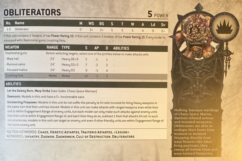 Obliterator A Daemonkin Chaos Space Marines Warhammer 40k - NoS (x1) | eBay