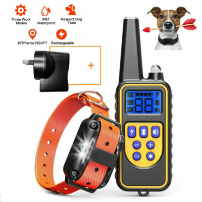 Anti Bark Electric Shock Dog Pet Training E-Collar Obedience Remote ...