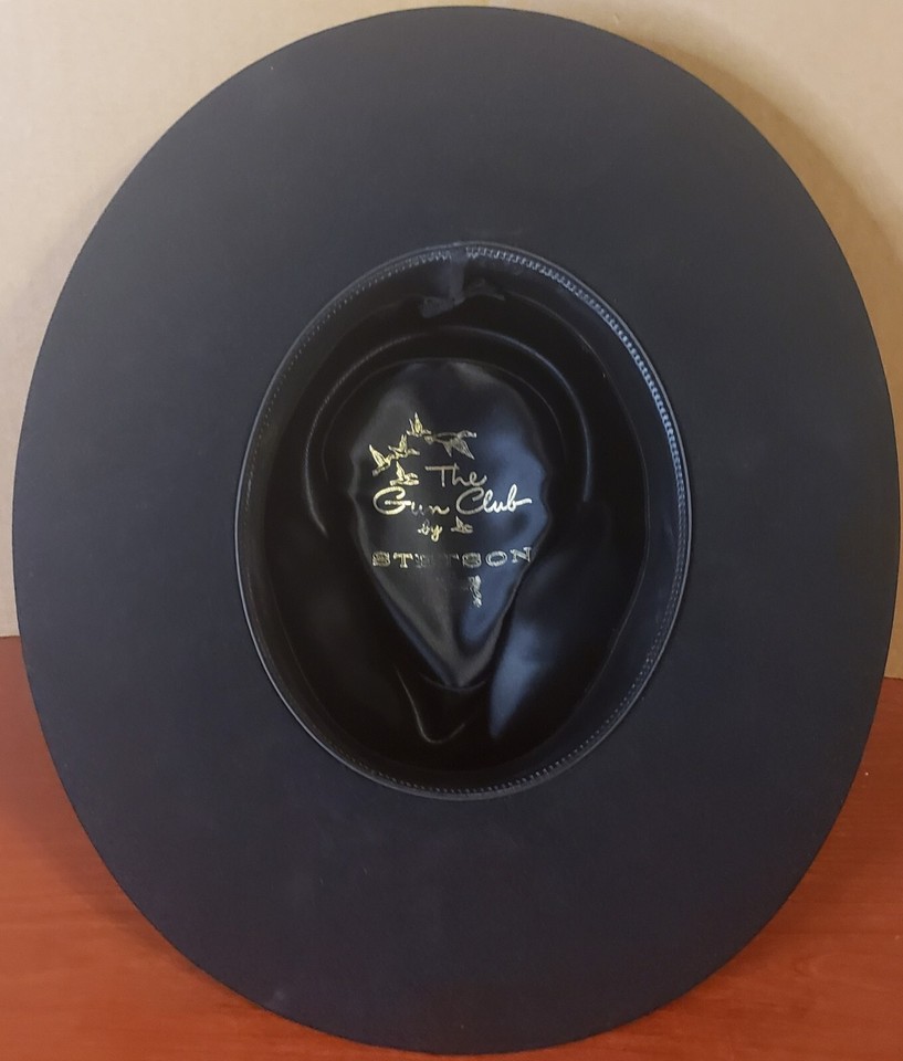 Vintage Stetson The Gun Club Black Western Style Hat 7 1/8 W/BOX | eBay