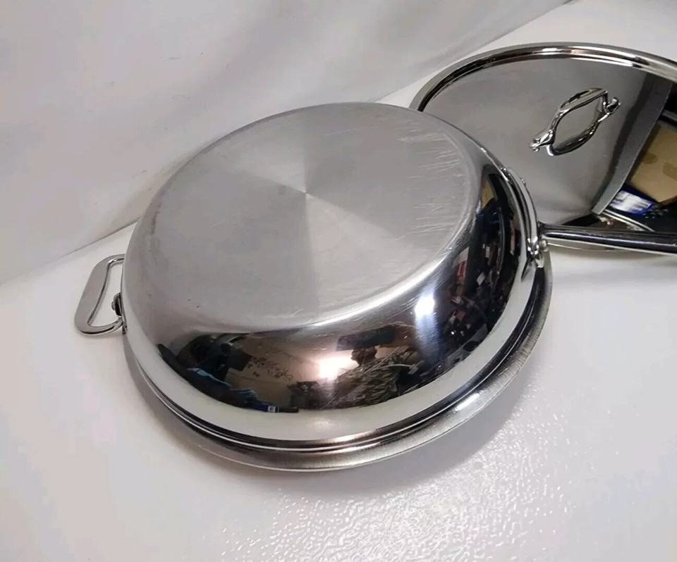 Vtg RARE* All-Clad SS 5 Qt Saute deep Pan 13" with Lid Frying Pan ...
