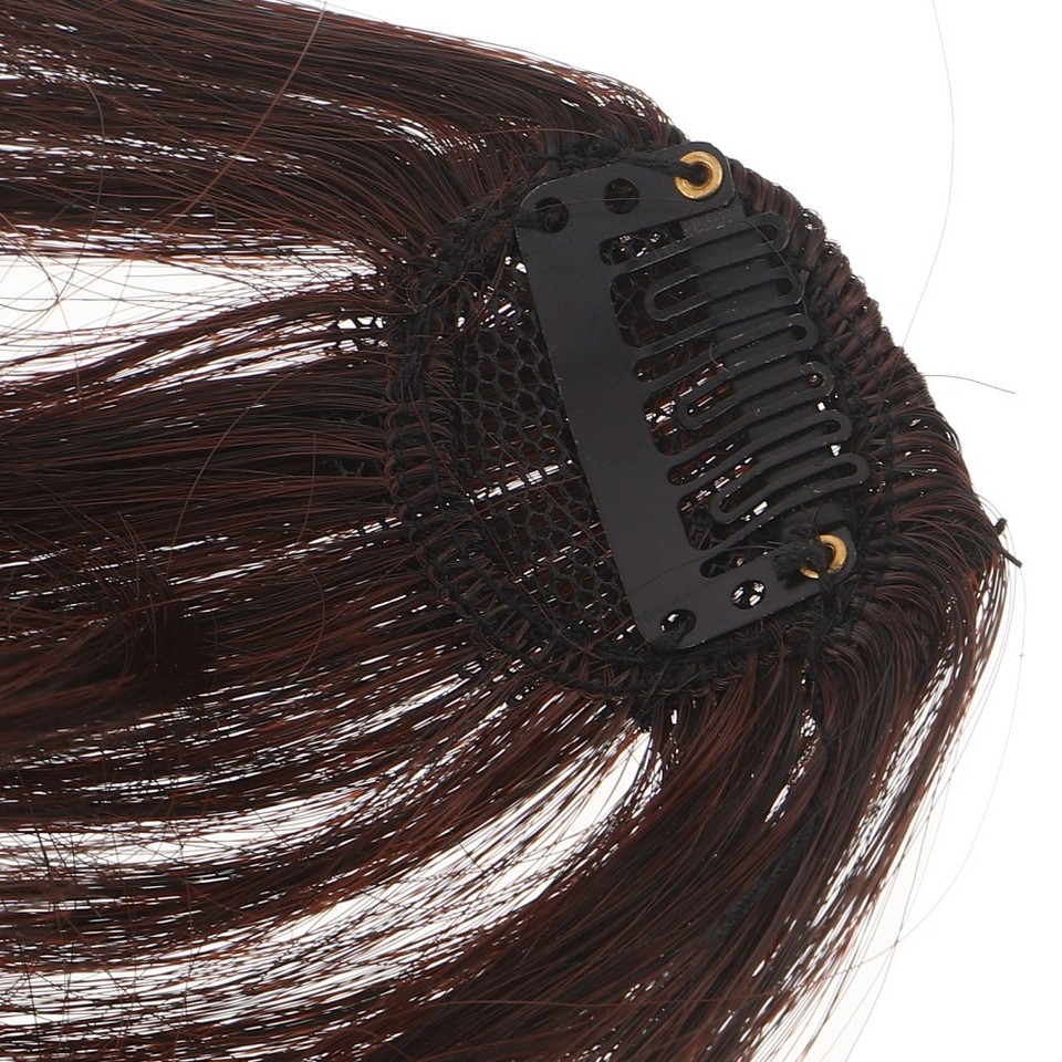 5pcs Clip On Bangs for Women: Curly Hair Fringe Extensions - Natural ...
