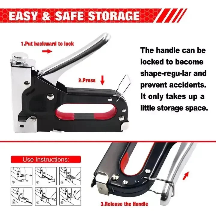 Staple Gun Heavy Duty Tacker Upholstery Nail Gun Fabric Wood Craft ...