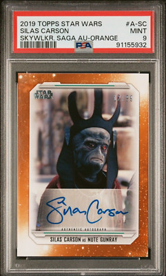 2019 TOPPS STAR WARS AUTO SIGNED #A-SC SILAS CARSON ORANGE #ED 12/99 ...