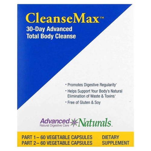 2 X Advanced Naturals, CleanseMax, 30-Day Advanced Total Body Cleanse ...