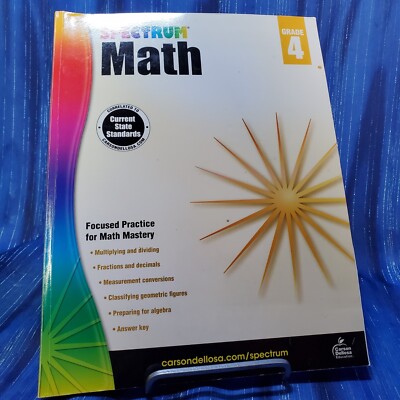 Spectrum Math Workbook, Grade 4 - Paperback By Spectrum - GOOD ...