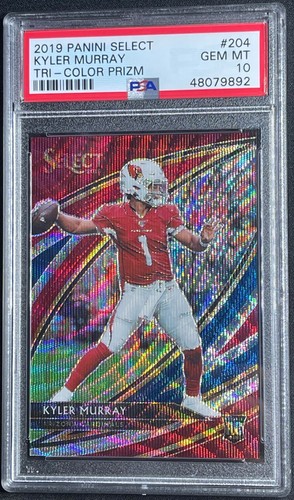2019 Panini Select Tri-Color Prizm RC Kyler Murray #204 PSA 10 GEM MINT ...
